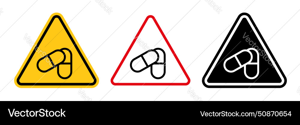 Side effects sign icon set information on Vector Image