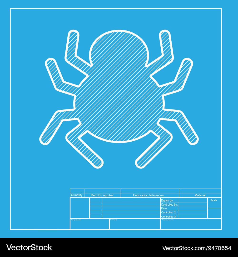 Spider sign white section of icon Royalty Free Vector Image