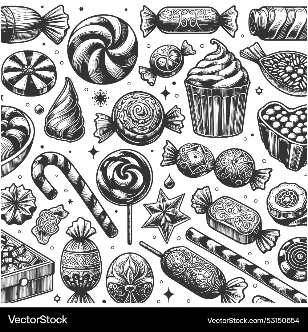 Sweets and confectionery Royalty Free Vector Image