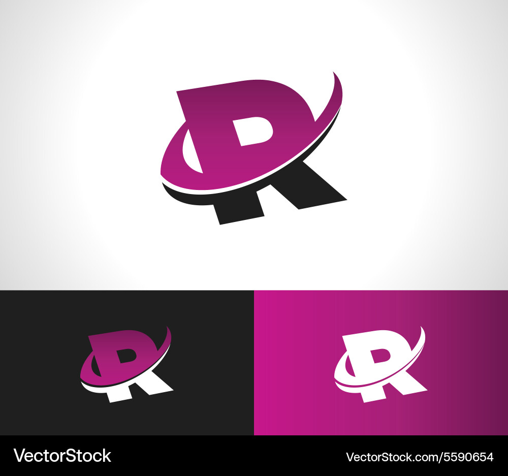 Swoosh alphabet icon r Royalty Free Vector Image