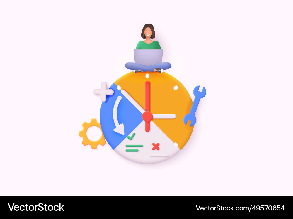 Time management concept organization Royalty Free Vector