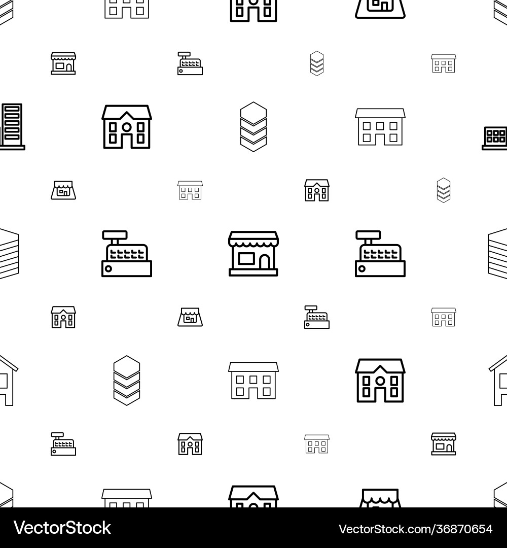 Town icons pattern seamless white background Vector Image