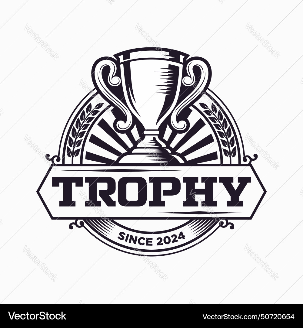 Trophy tournament badge logo design template Vector Image