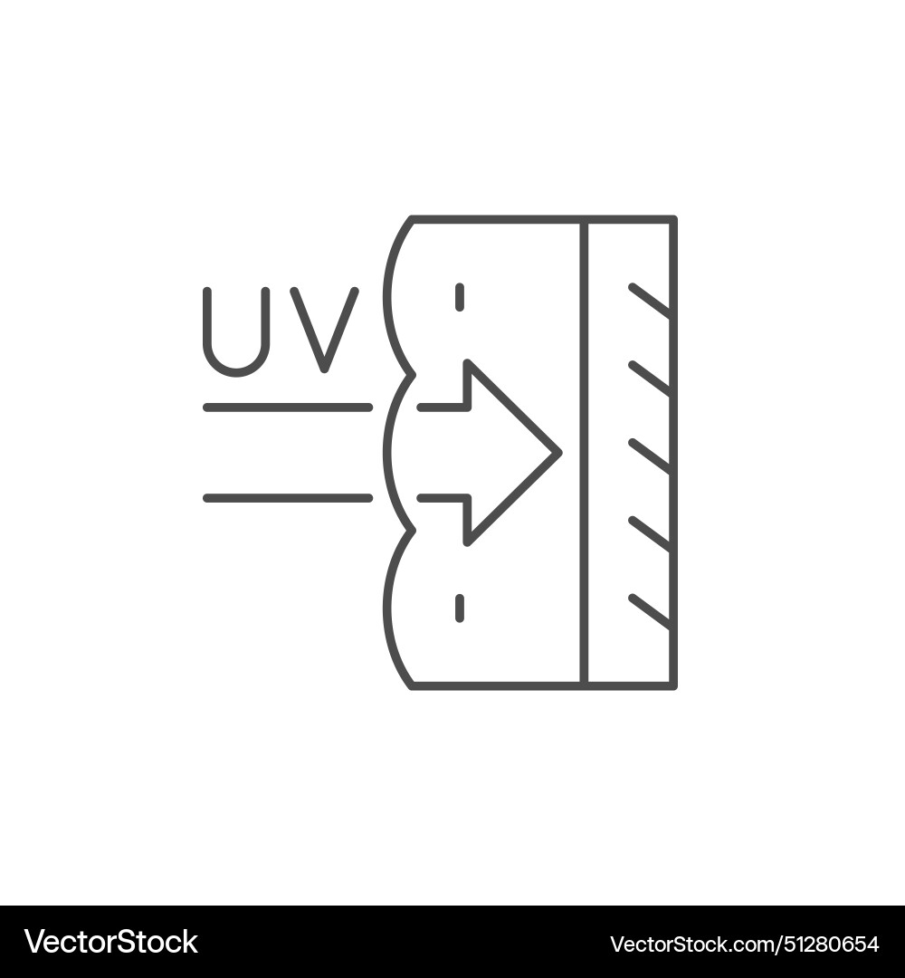 Ultraviolet radiation line outline icon Royalty Free Vector