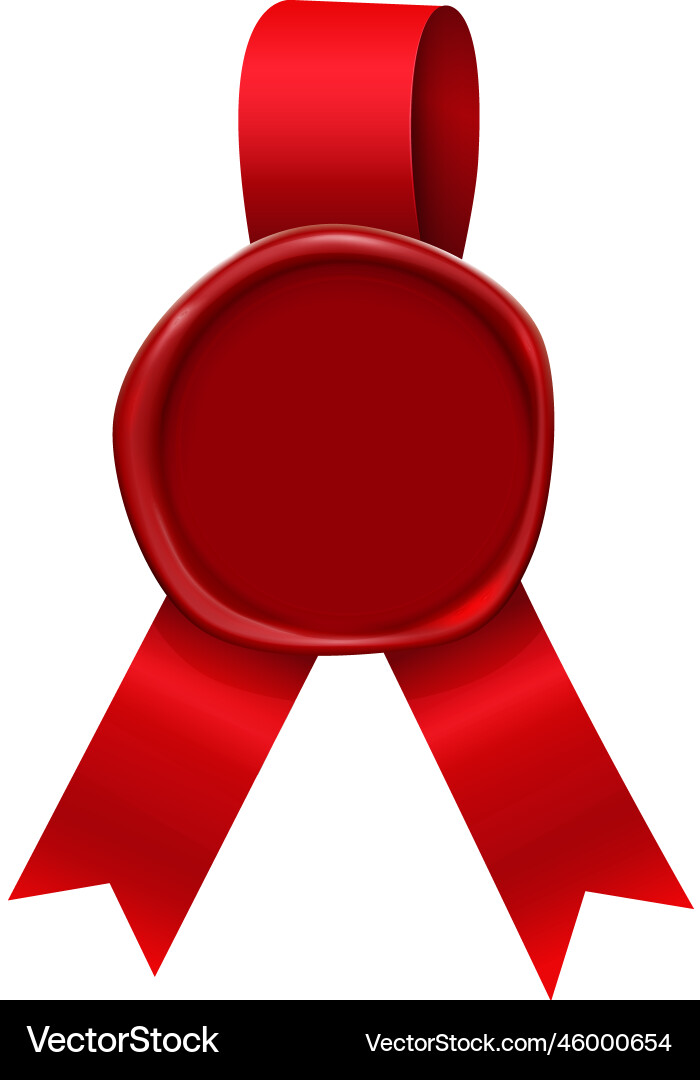 Wax stamp ribbons composition Royalty Free Vector Image