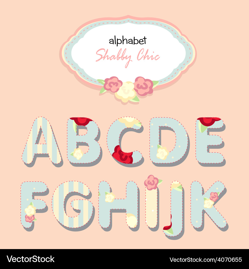 Alphabet shabby chic Royalty Free Vector Image