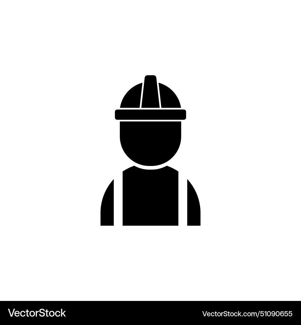 Builder in helmet flat icon Royalty Free Vector Image