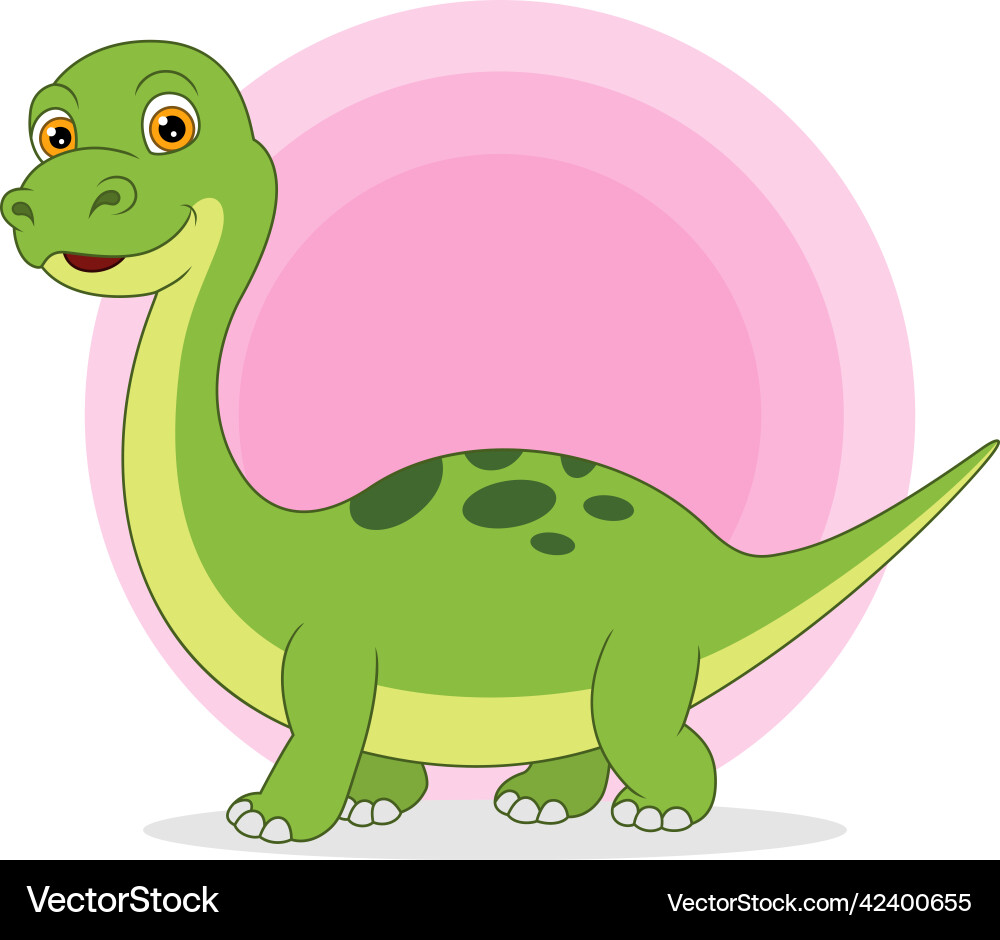 Cartoon funny little brontosaurus dinosaur Vector Image