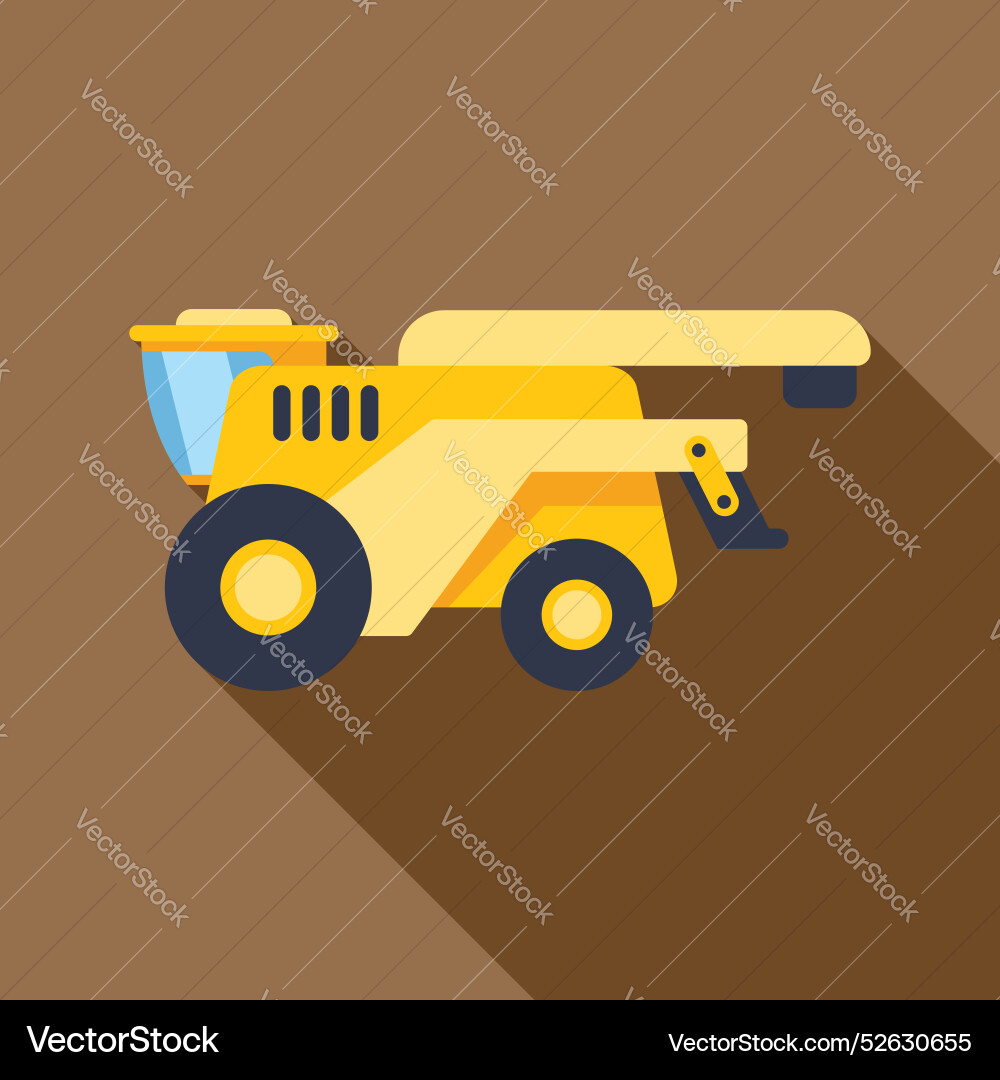 Combine harvester harvesting on the field Vector Image