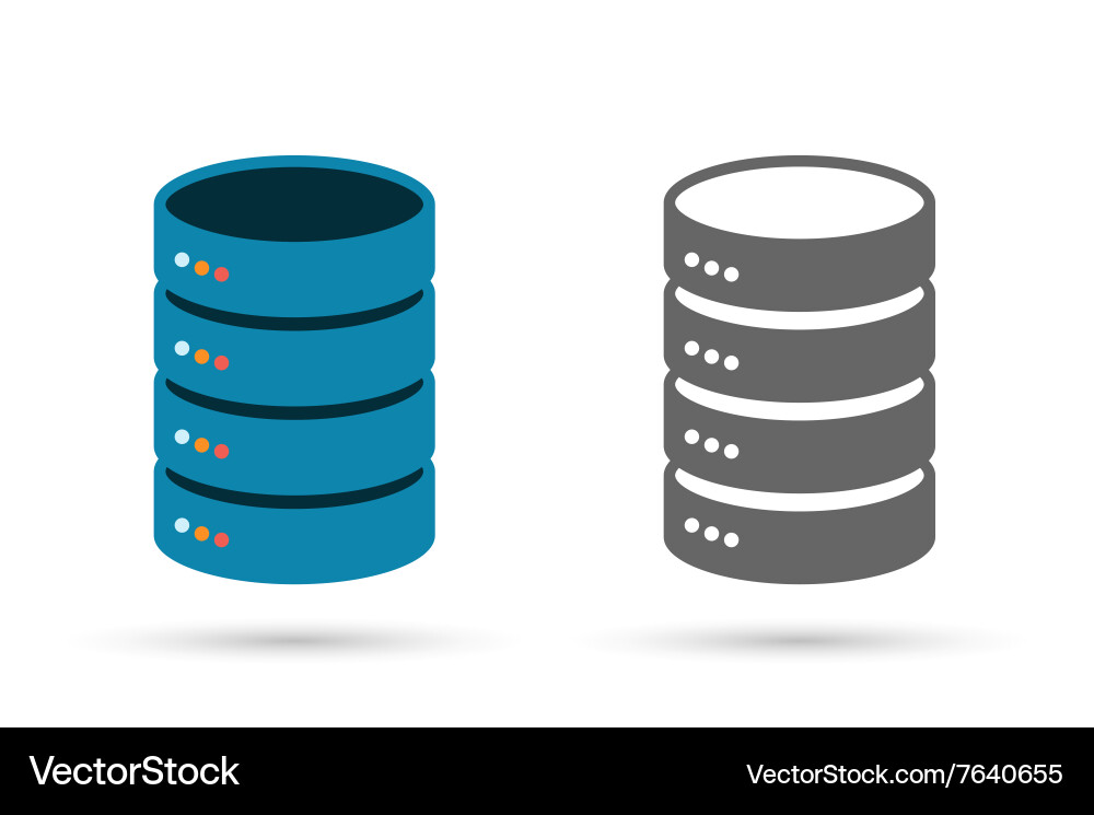 Data storage flat icon Royalty Free Vector Image
