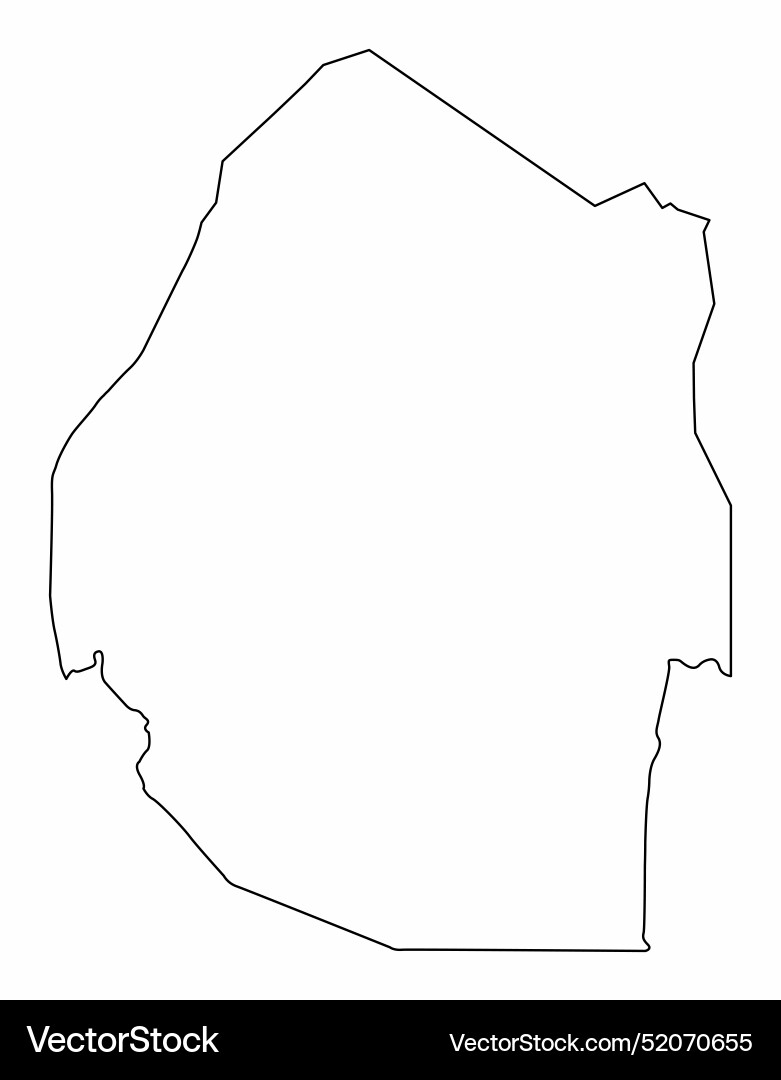 Eswatini outline map Royalty Free Vector Image