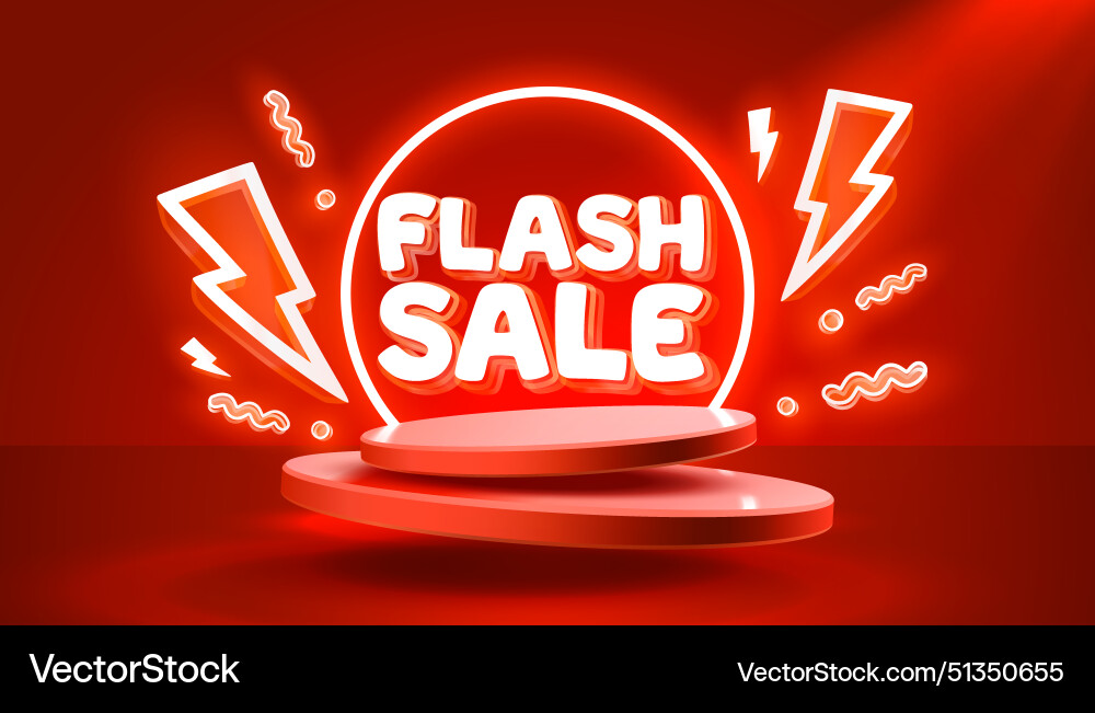 Flash sale event big offer poster label Royalty Free Vector