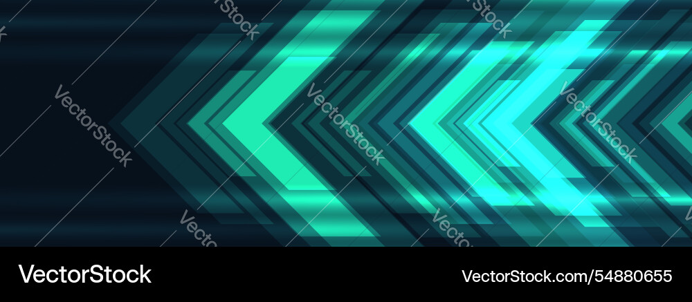 Green technology arrows on dark futuristic Vector Image