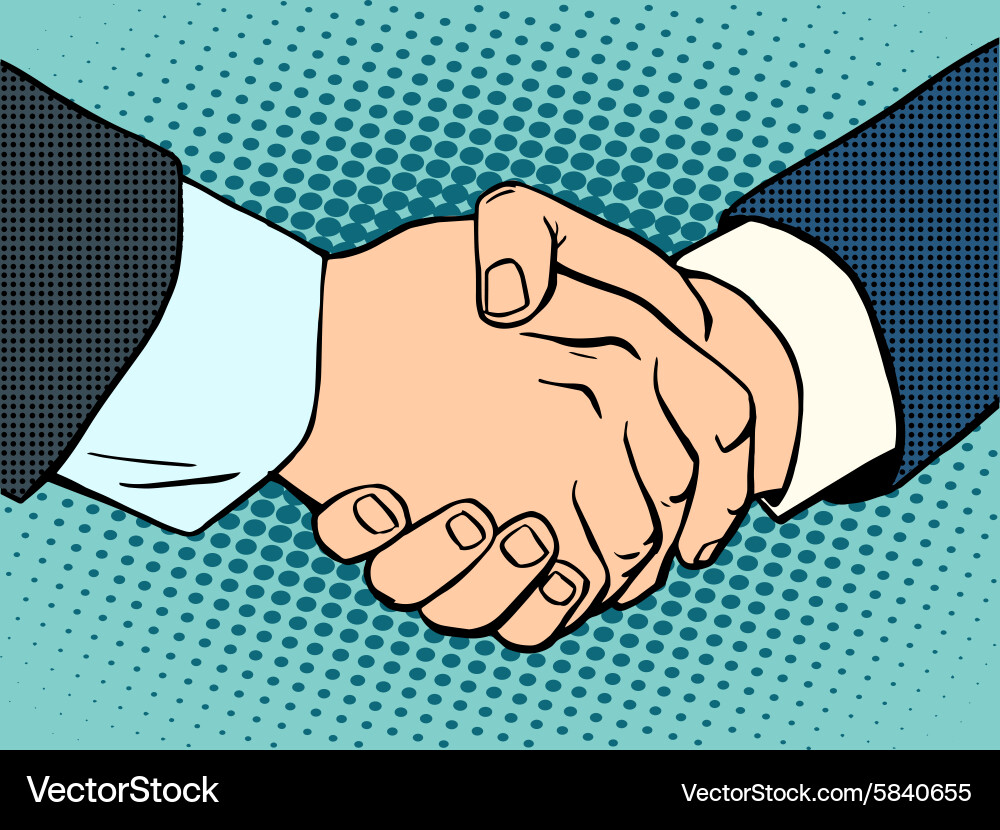 Handshake business deal contract Royalty Free Vector Image