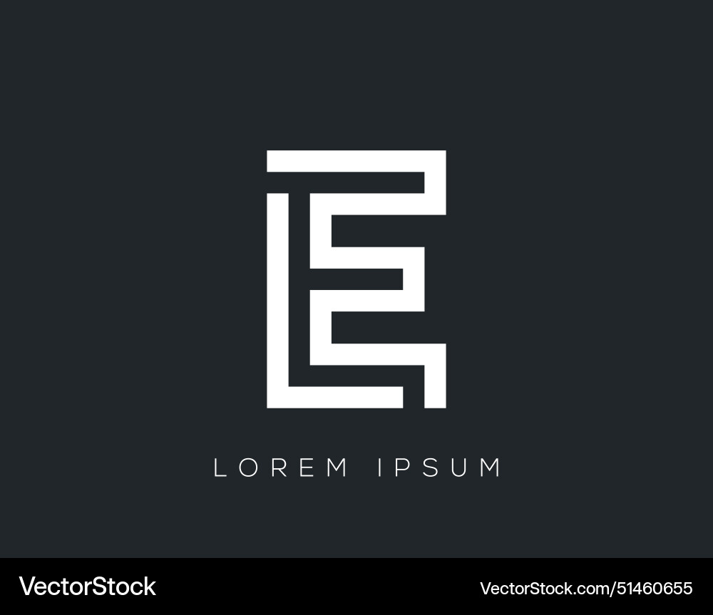 Initial e letter logo design Royalty Free Vector Image