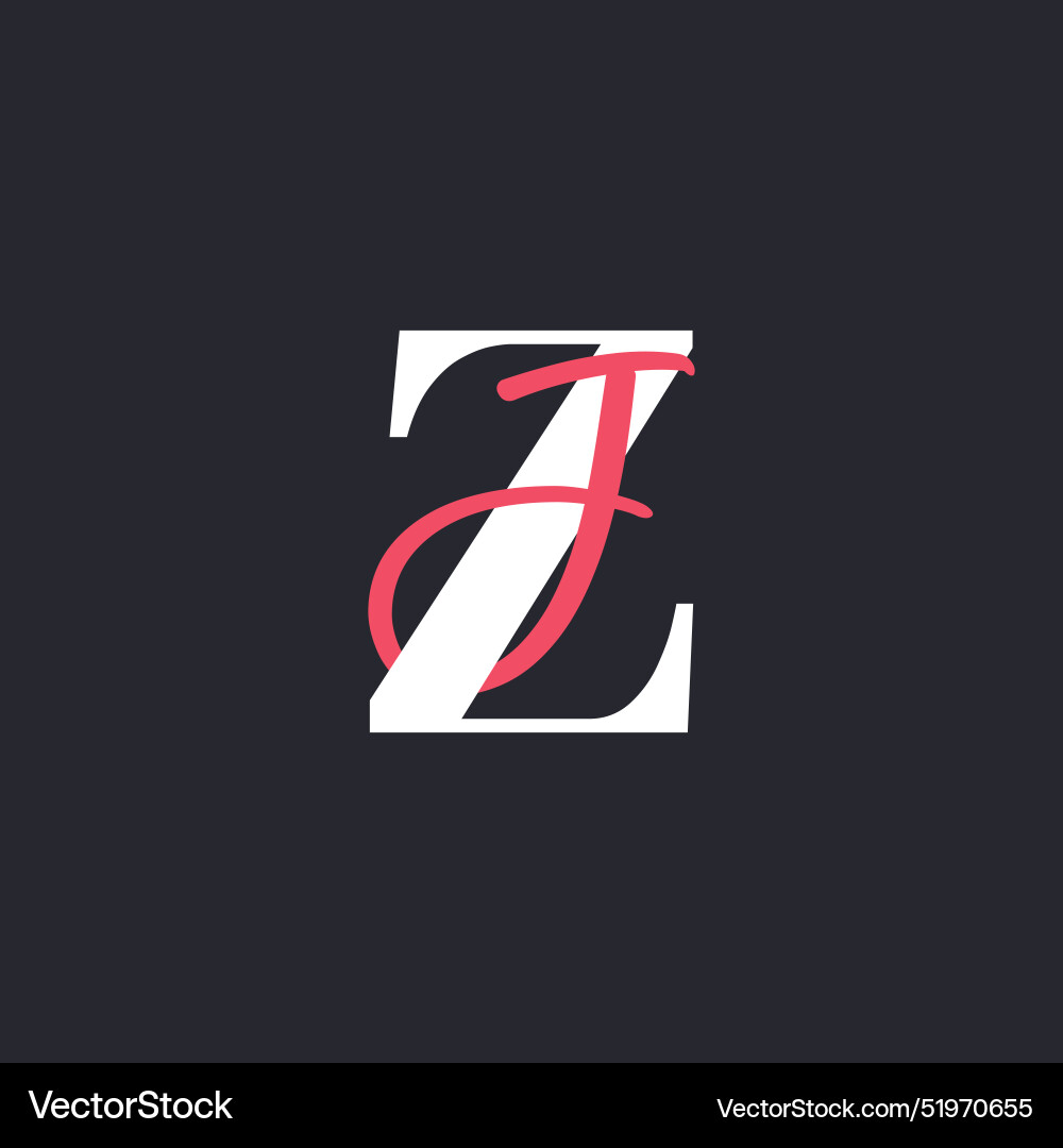 Letter zj logo perfectly blended initials Vector Image
