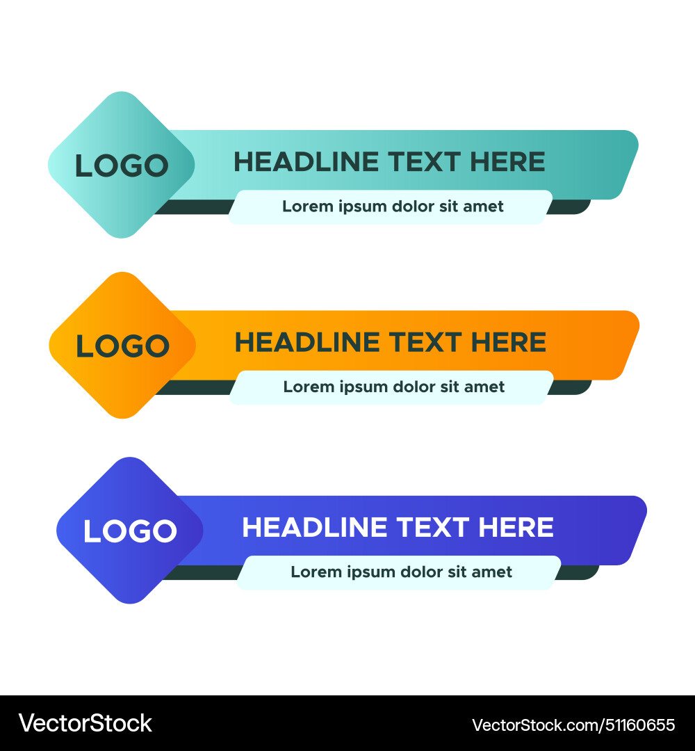 Lower third tv header headline and news bars Vector Image