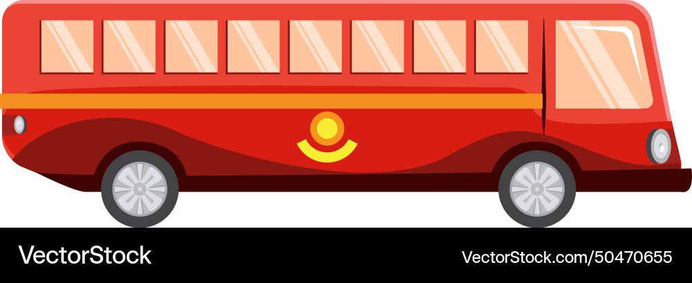 Maharashtra state transport st bus Royalty Free Vector Image