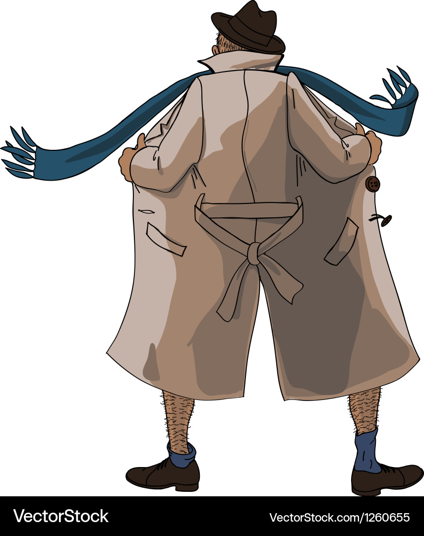 Man with Unbuttoned Coat Royalty Free Vector Image