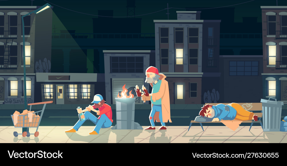 Poverty and Homelessness Royalty Free Vector Image