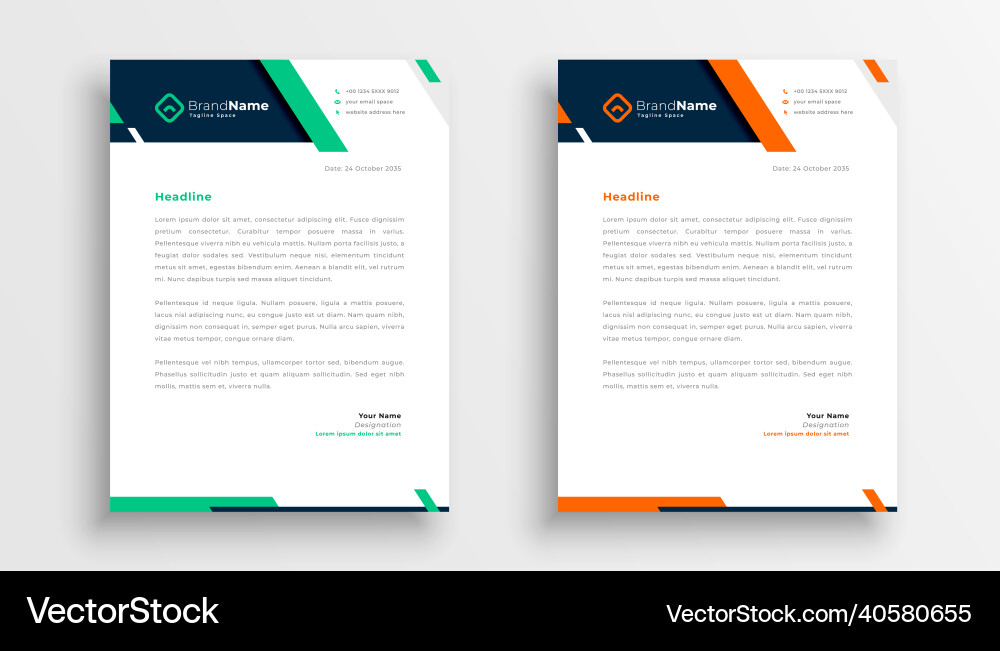 Professional creative letterhead template design Vector Image