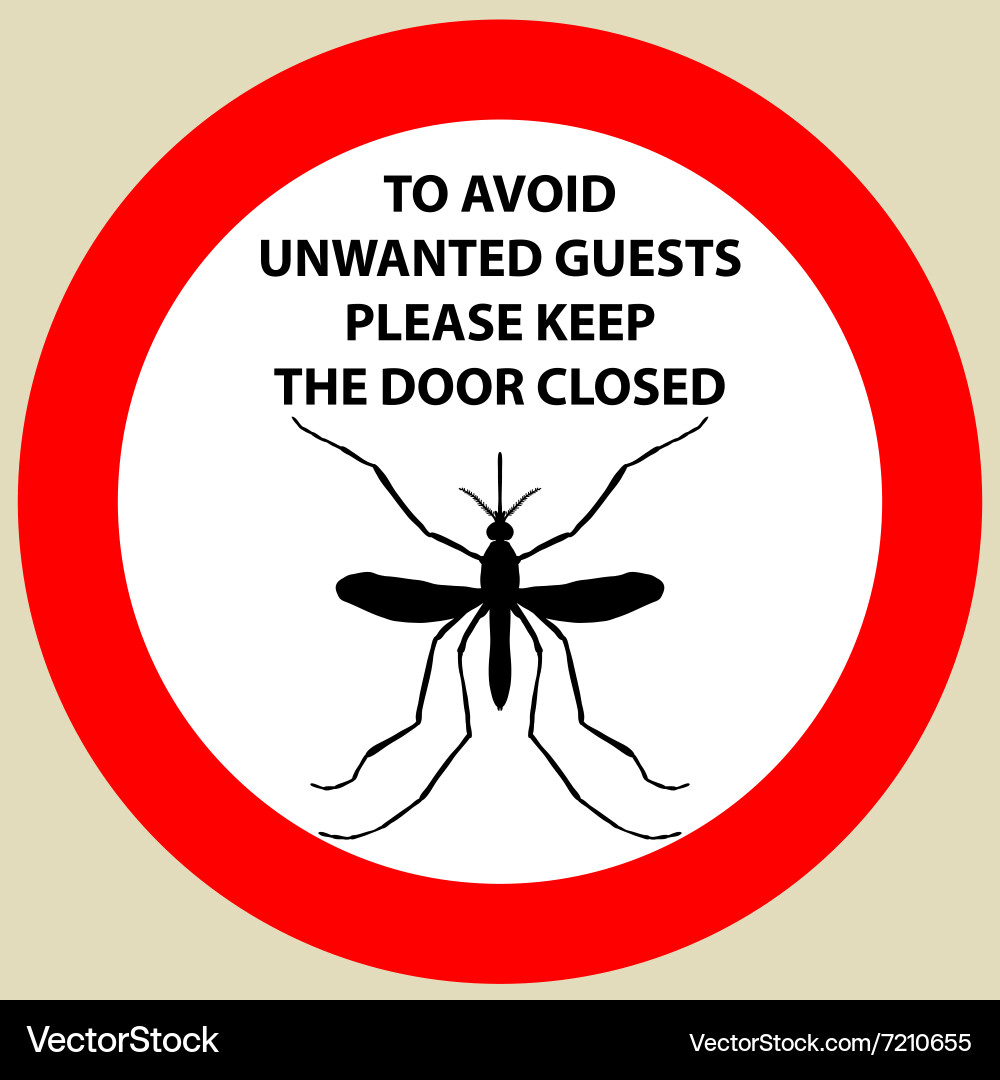 Sticker with warning sign insect icon mosquito Vector Image
