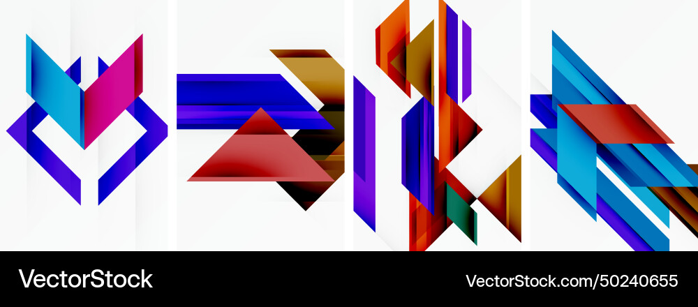 Triangle poster abstract background set Royalty Free Vector