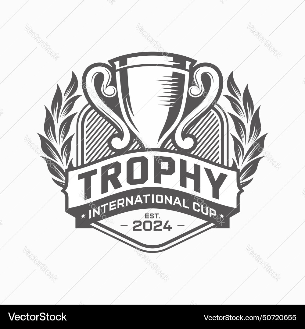 Trophy tournament badge logo design template Vector Image