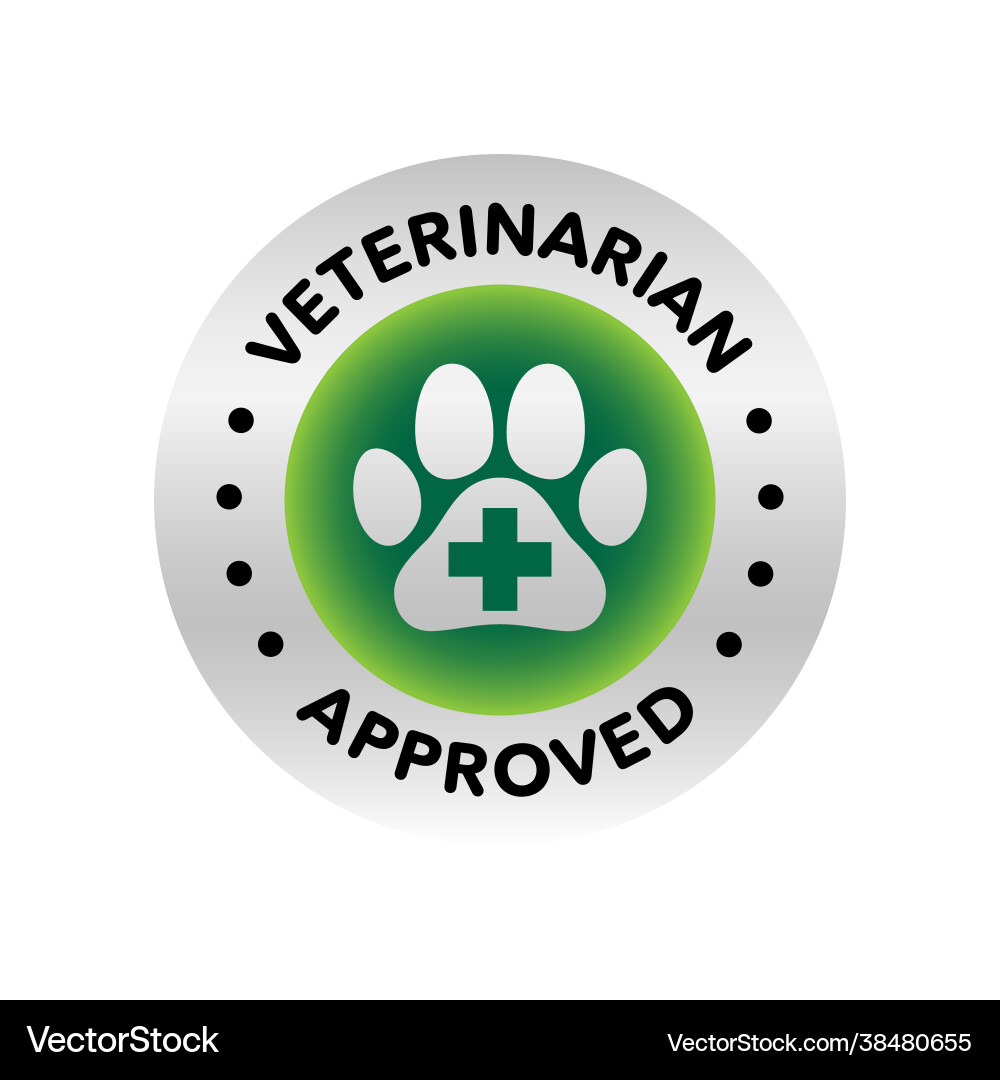 Vet approved round icon badge logo Royalty Free Vector Image