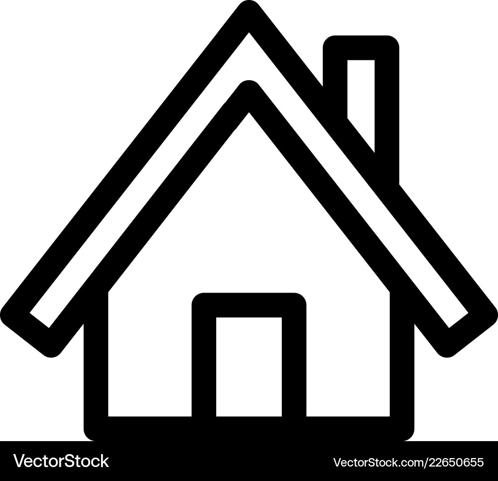 Wood house icon outline style Royalty Free Vector Image