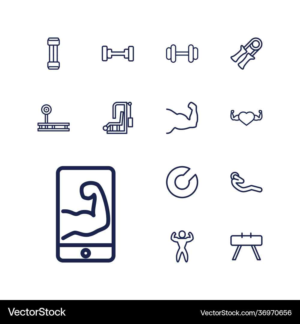13 muscle icons Royalty Free Vector Image - VectorStock