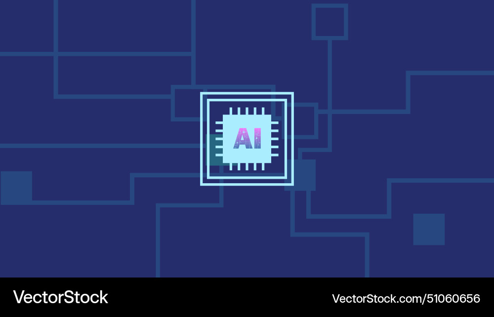Ai technology with path artificial intelligence Vector Image