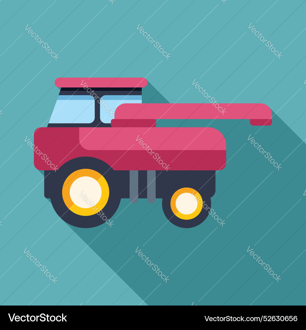 Combine harvester harvesting wheat in field Vector Image