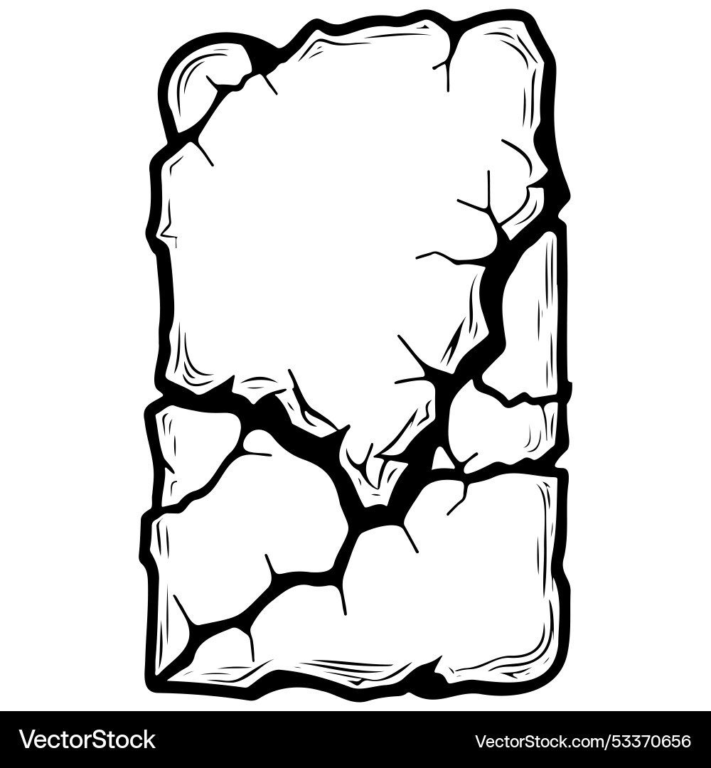 Crack drawing realistic outline line transparent Vector Image
