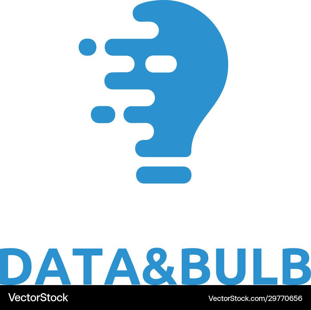 Digital data light bulb creative technology logo Vector Image