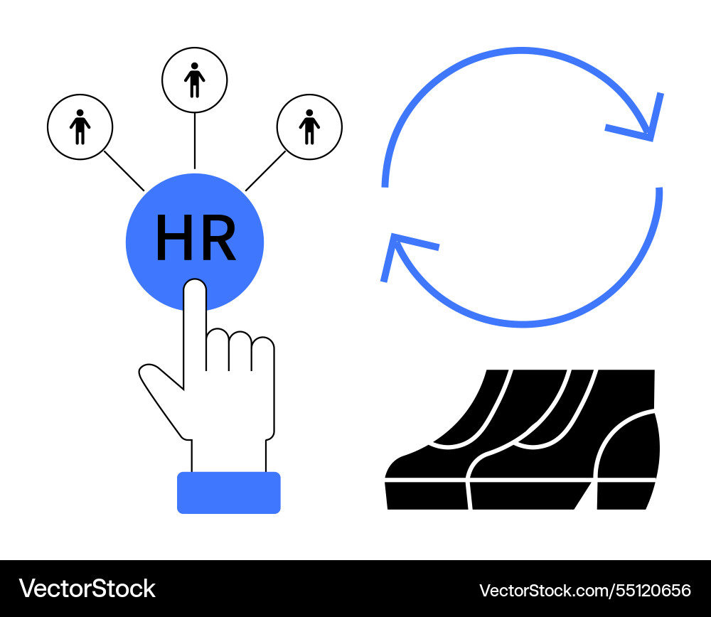 Hr management process interaction recruitment Vector Image