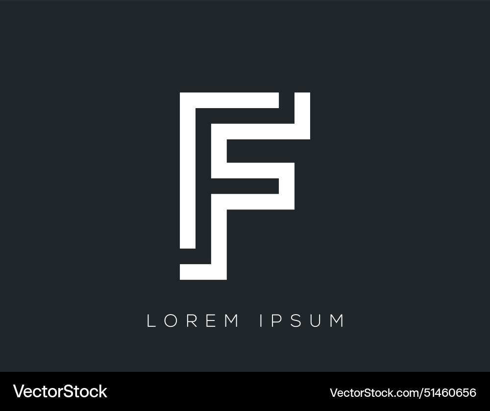 Initial f letter logo design Royalty Free Vector Image