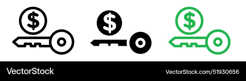 Key revenue icon representing financial growth Vector Image