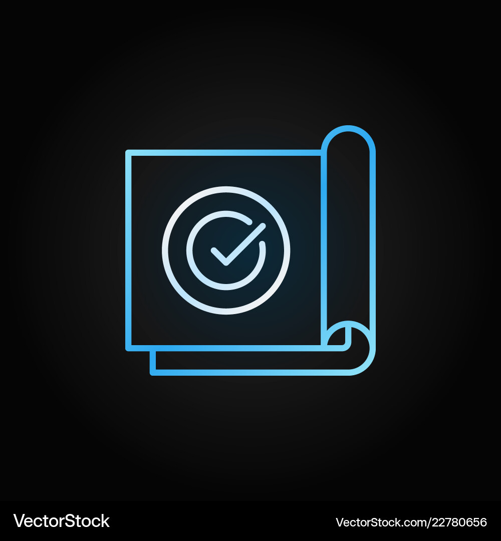Paper with check mark colored outline icon Vector Image