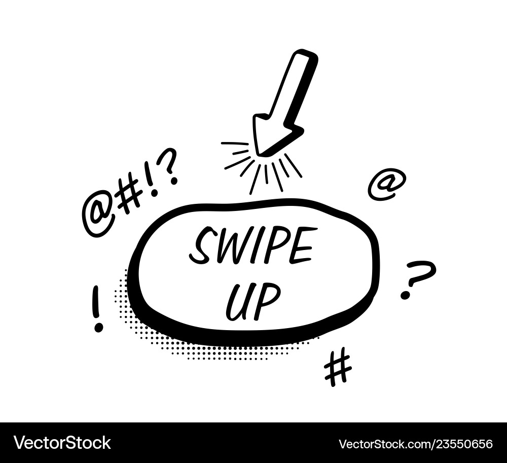 Retro Speech Bubble - Swipe Up Royalty Free Vector Image