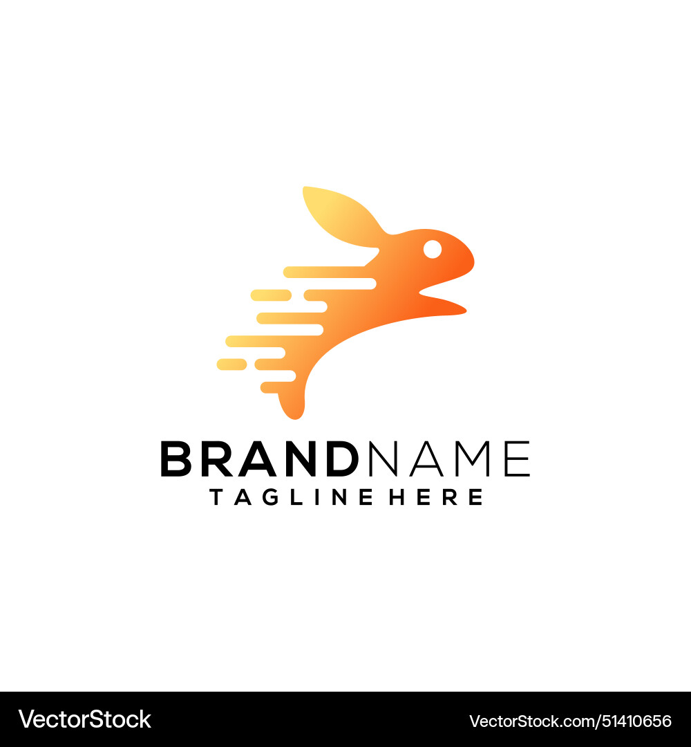 Running rabbit logo Royalty Free Vector Image - VectorStock