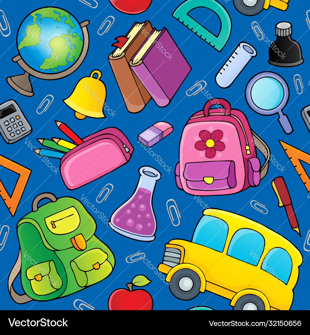 School theme seamless background 2 Royalty Free Vector Image