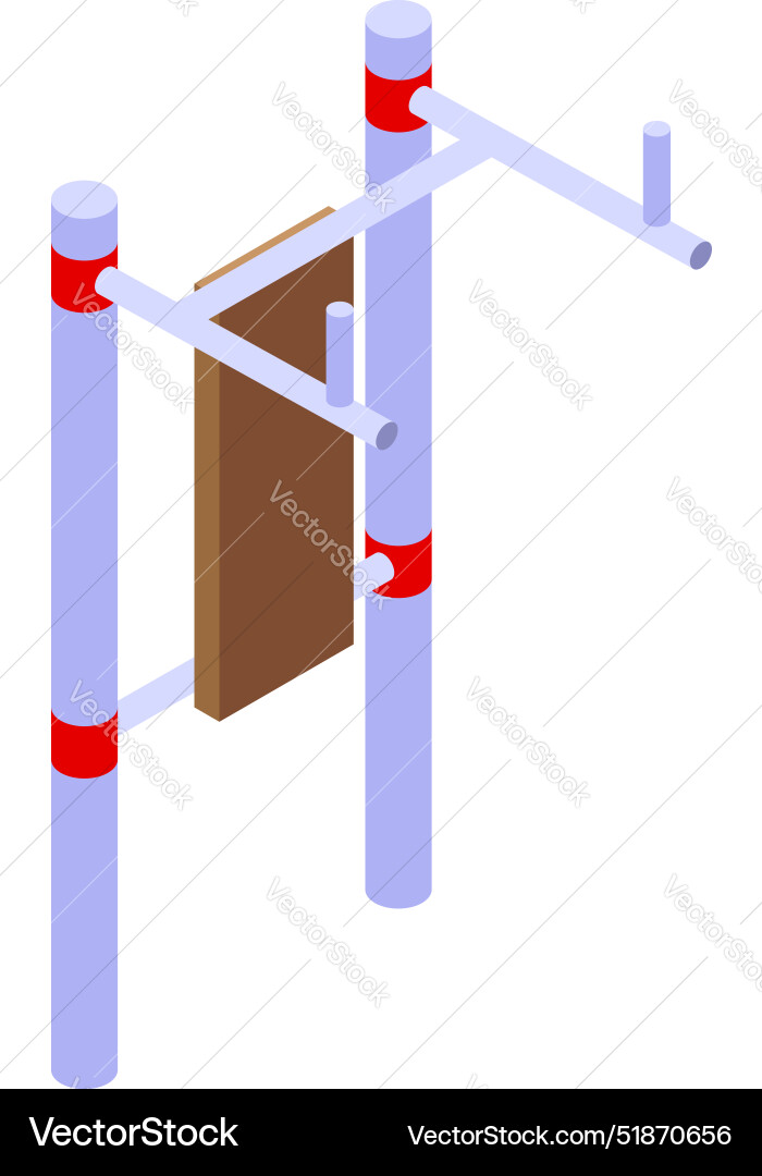 Street workout station isometric icon representing