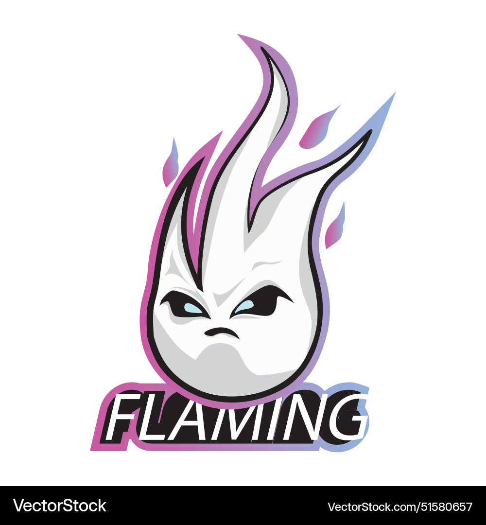 A burning ghost fire icon on white background Vector Image