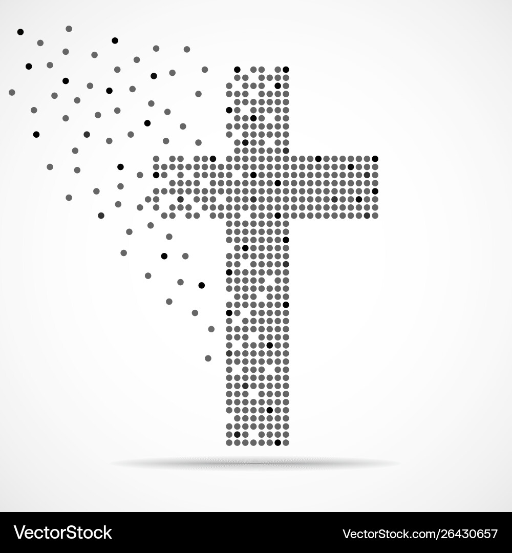 Abstract Christian Cross Dot Art Royalty Free Vector Image