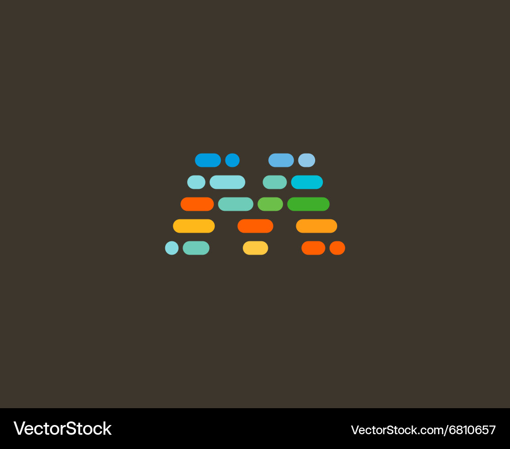 Abstract letter m logo dynamic code Royalty Free Vector