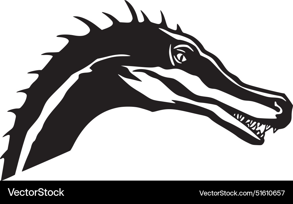 Alligator - black and white Royalty Free Vector Image