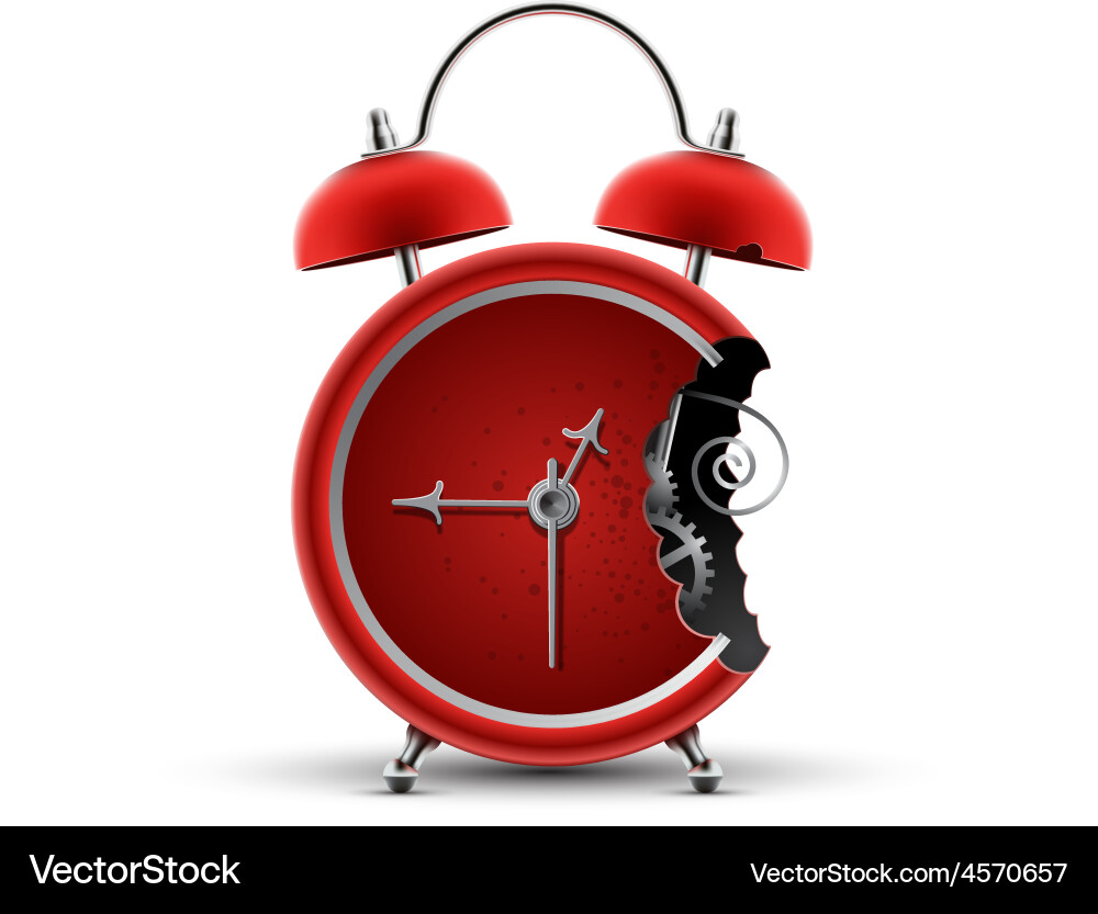 Bitte rote Uhr Lizenzfreies Vektorbild - VectorStock