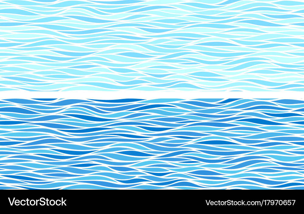 Blue Wave Patterns - Seamless Royalty Free Vector Image