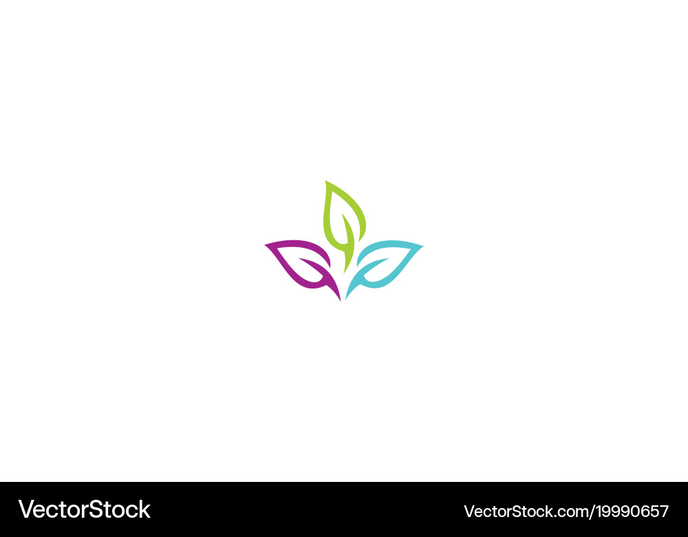 Colorful leaf organic logo Royalty Free Vector Image